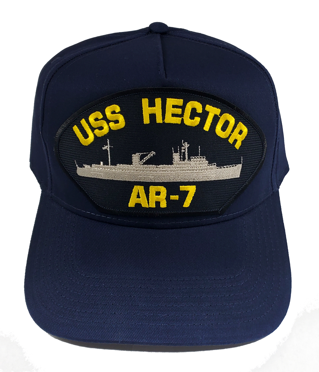 USS HECTOR AR-7 SHIP HAT - NAVY BLUE - Veteran Owned Business– HATNPATCH
