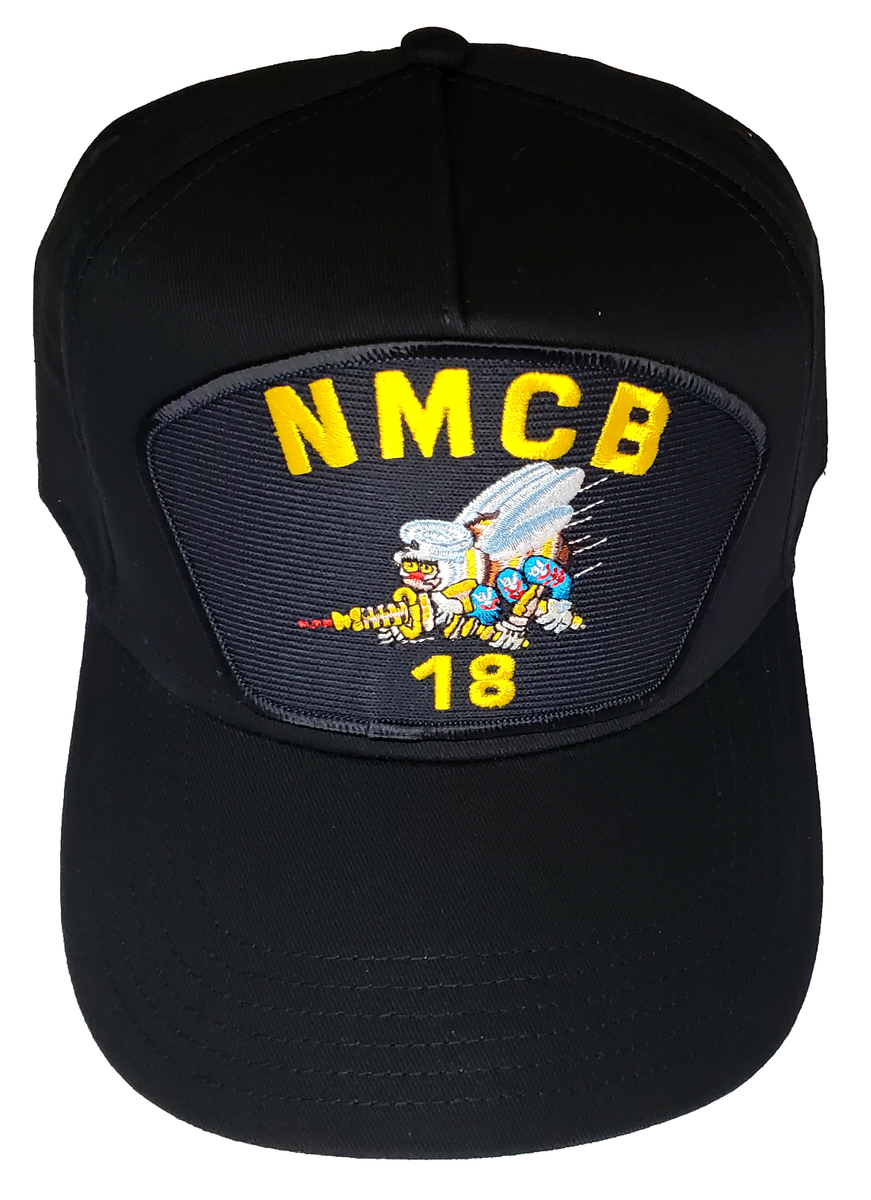 NMCB-18 Seabees Hat - Black Golf - Veteran Owned Business | HATNPATCH