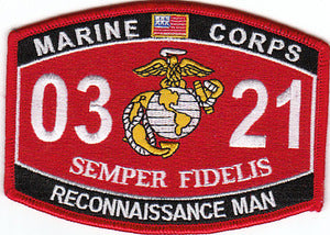 US Marine Corps 0321 Reconnaissance Man MOS Patch | HATNPATCH