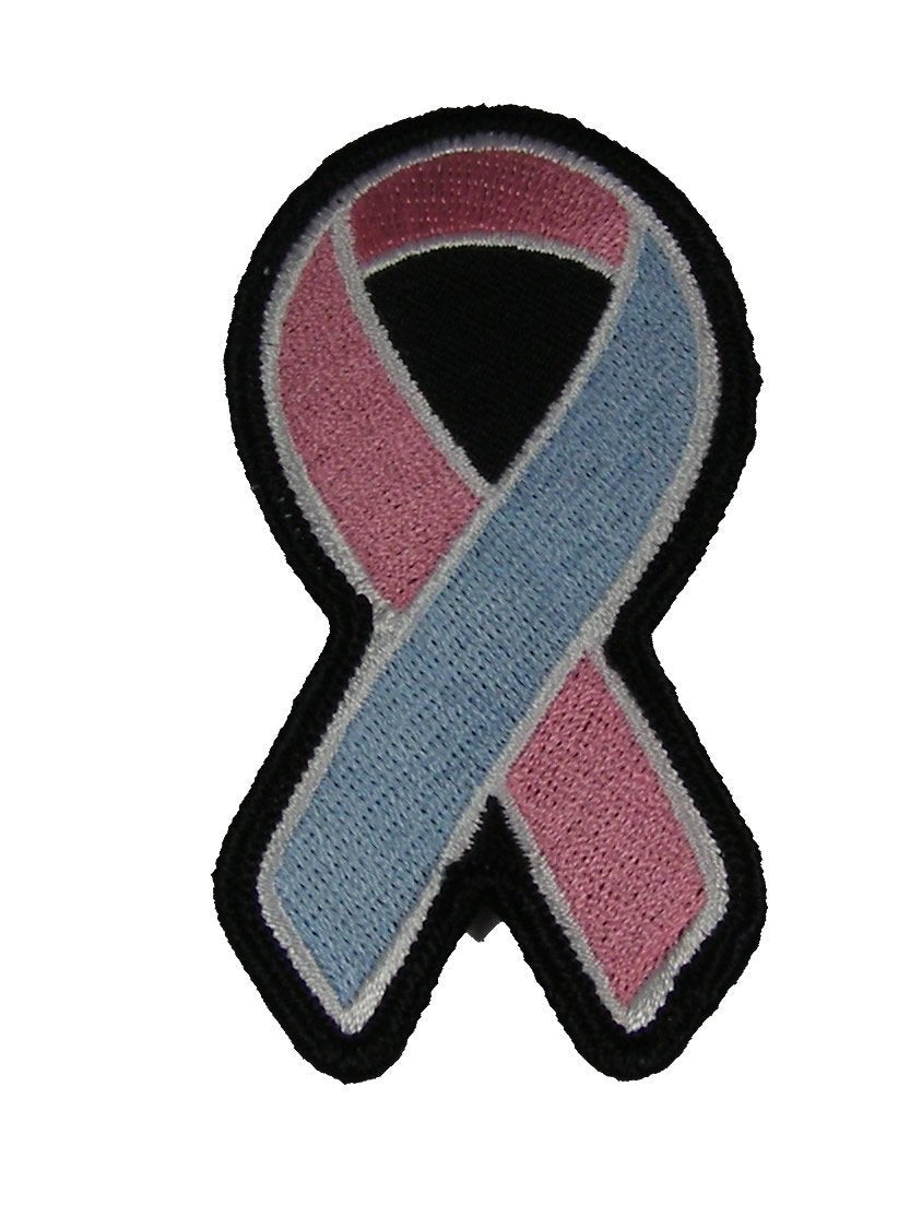 PINK AND BLUE RIBBON FOR SIDS AWARENESS PATCH | HATNPATCH