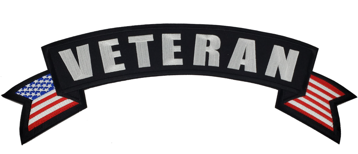 EXTRA Large VETERAN Rocker Back Patch - Veteran Owned Business | HATNPATCH