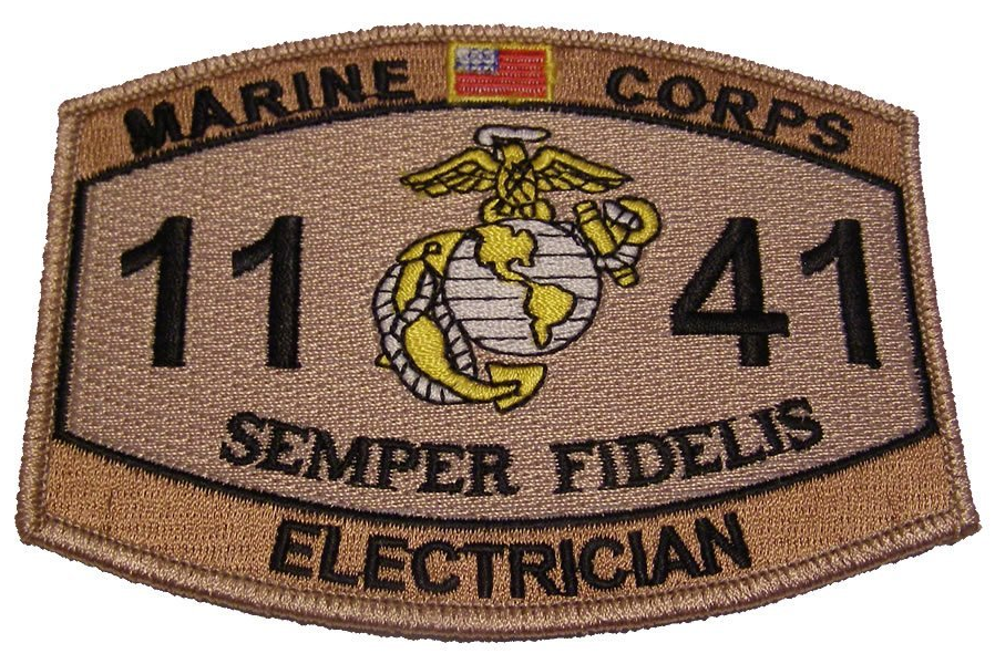 USMC MARINE CORPS 1141 ELECTRICIAN SEMPER FIDELIS MOS PATCH DESERT TAN ...
