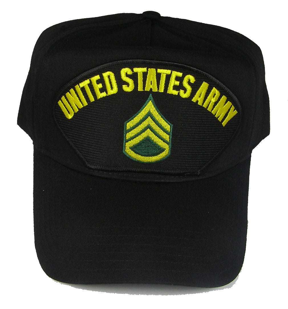 UNITED STATES ARMY STAFF SERGEANT HAT WITH SSG RANK INSIGNIA - Black ...