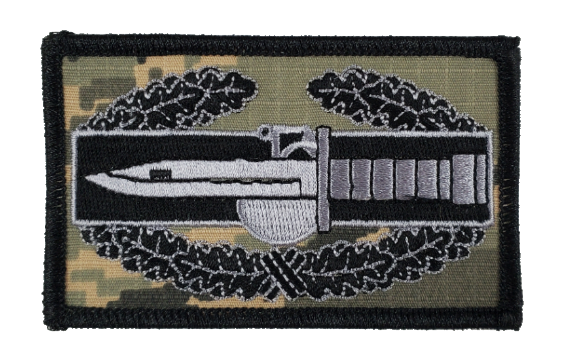 US ARMY COMBAT ACTION BADGE CAB PATCH OAK WREATH BAYONET GRENADE DESERT ...