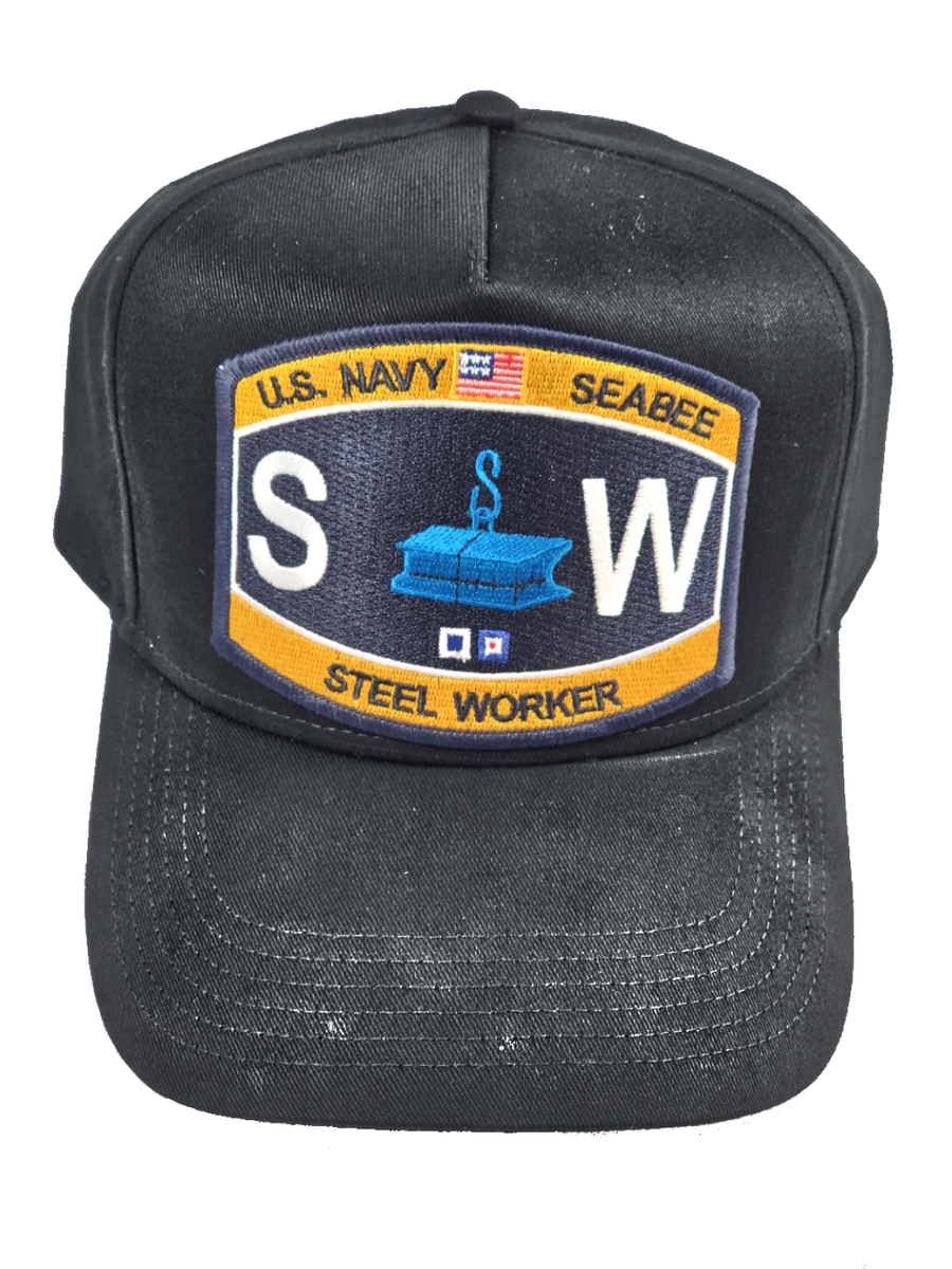 US Navy Seabee Steel Worker (SW) HAT - Black - Veteran Owned Business ...