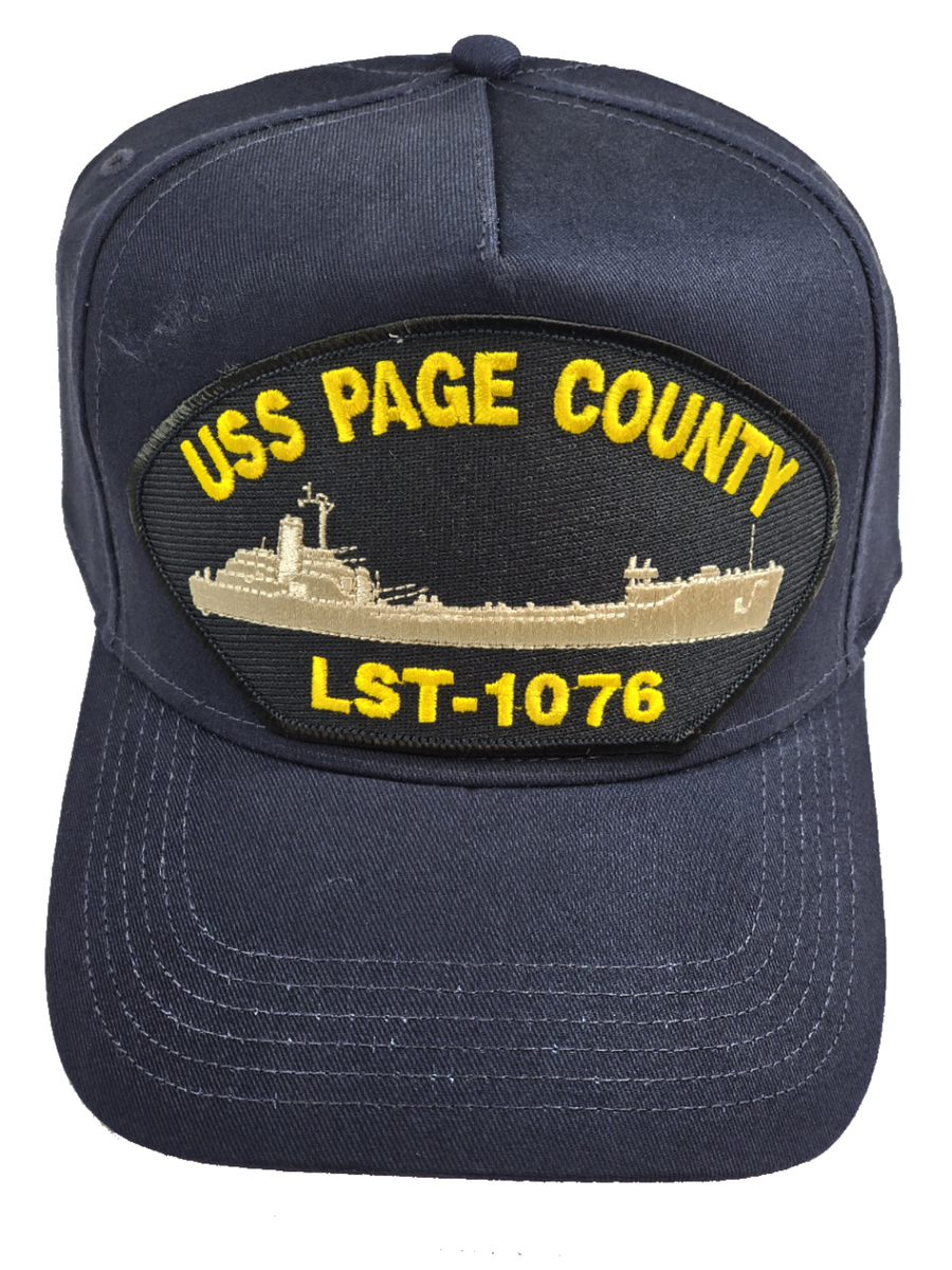 USS Page County LST-1076 Ship Hat - Navy Blue - Veteran Owned Business ...