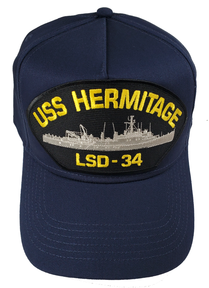 USS HERMITAGE LSD-34 SHIP HAT - NAVY BLUE - Veteran Owned Business ...
