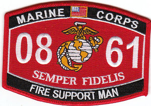 US Marine Corps 0861 Fire Support Man MOS Patch | HATNPATCH
