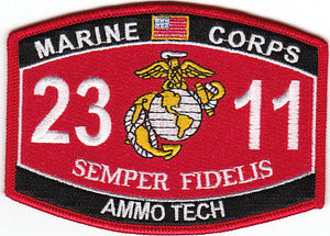 US Marine Corps 2311 AMMO TECHNICIAN MOS Patch | HATNPATCH