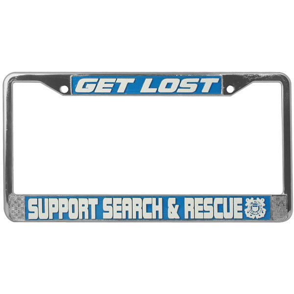 Get Lost Support Search And Rescue USCG License Plate Frame | HATNPATCH