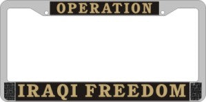 OPERATION IRAQI FREEDOM LICENSE PLATE FRAME | HATNPATCH