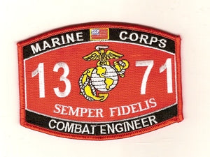 US Marine Corps 1371 Combat Engineer MOS Patch | HATNPATCH