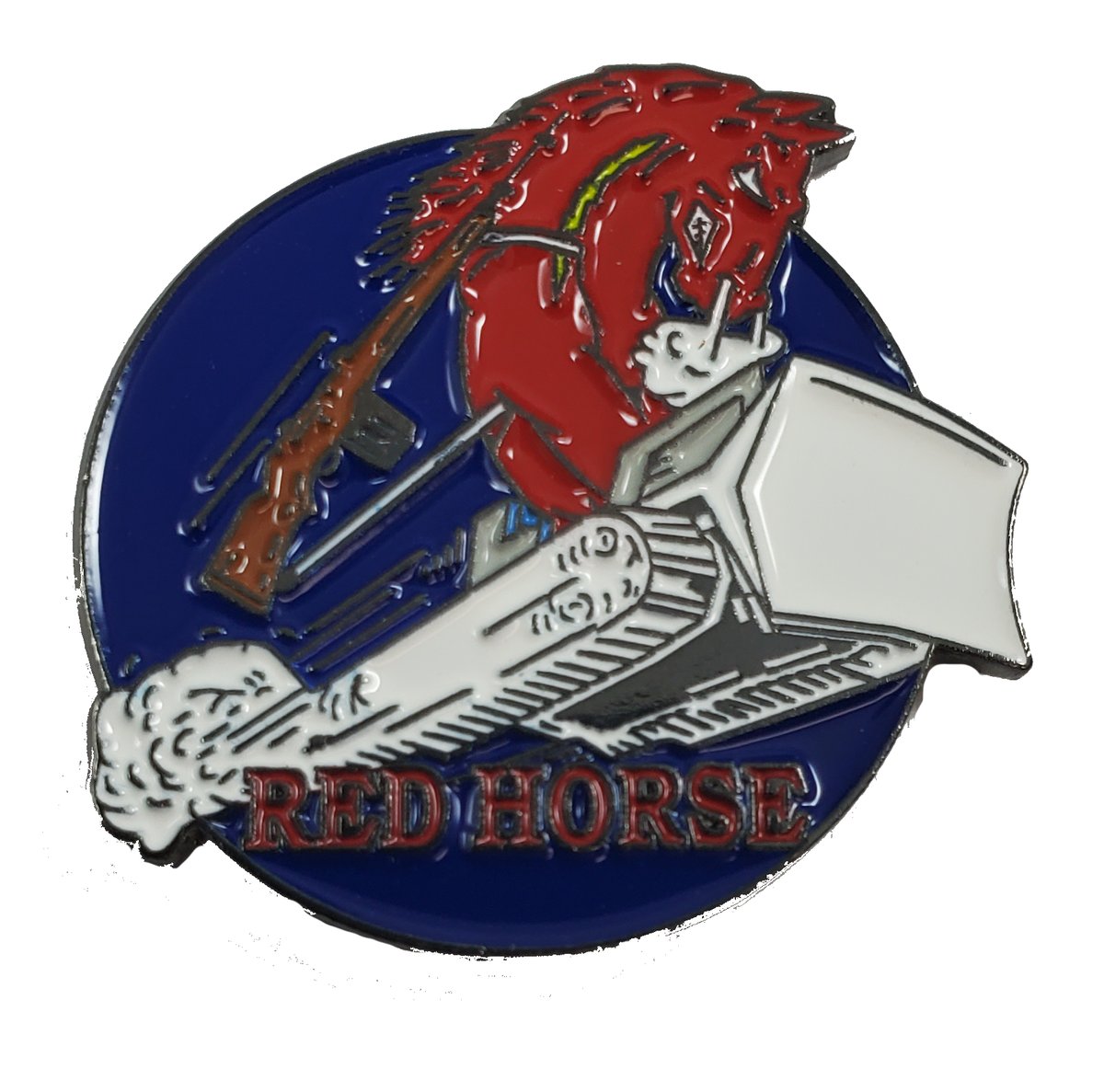 Red Horse Charging Charlie Pin - Veteran Owned Business | HATNPATCH