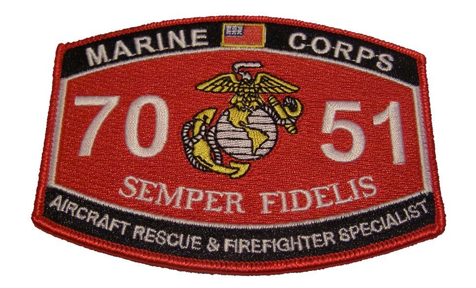Marine Corps 7051 Aircraft Rescue and Firefighter MOS Patch | HATNPATCH