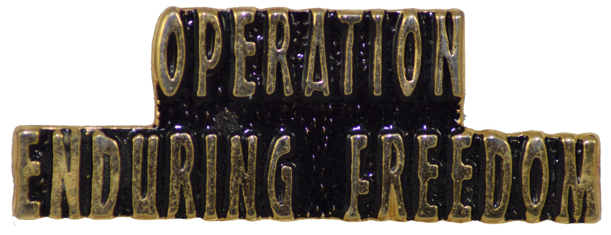 OPERATION ENDURING FREEDOM SCRIPT HAT PIN– HATNPATCH