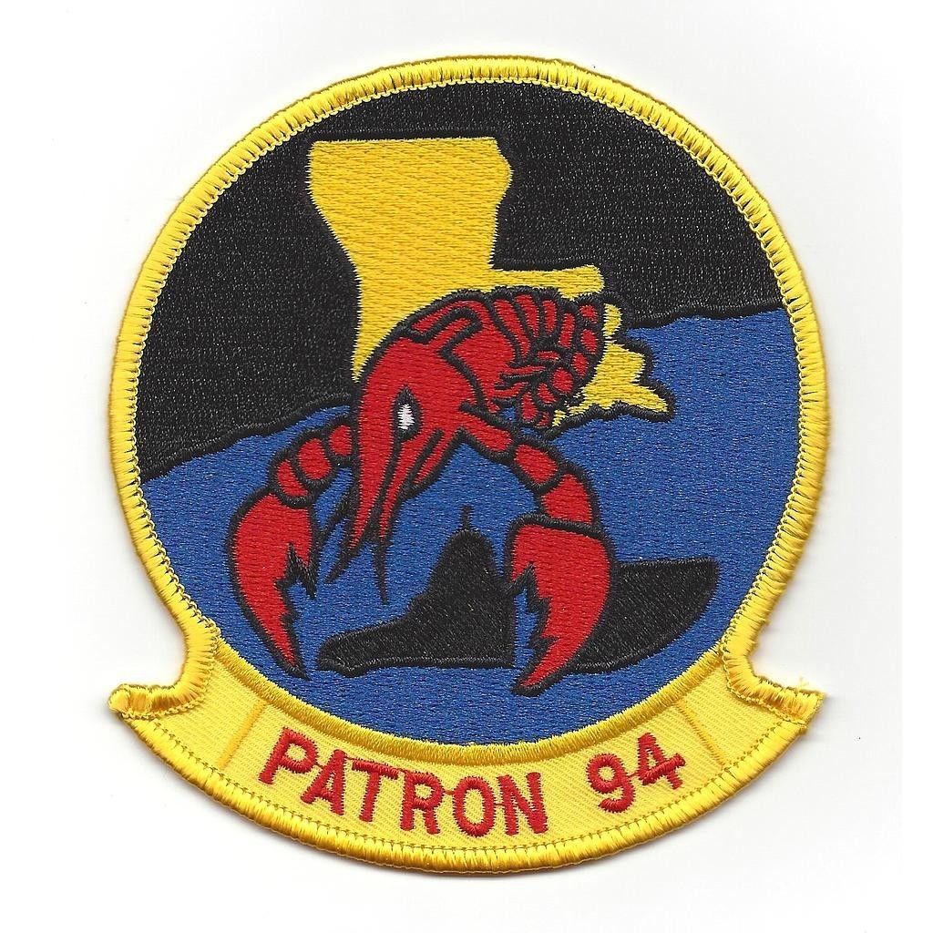 USN NAVY PATRON 94 CRAWFISHERS VP-94 FLIGHT JACKET PATCH PATROL ...