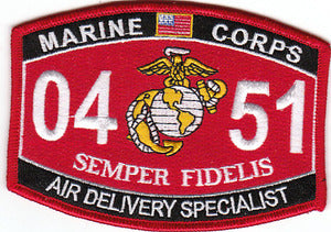 US Marine Corps 0451 Air Delivery Specialist MOS Patch | HATNPATCH