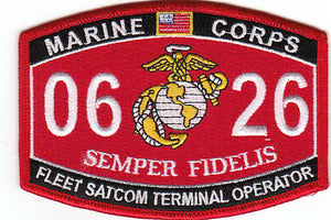 US Marine Corps 0626 Fleet Satcom Terminal Operator MOS Patch | HATNPATCH